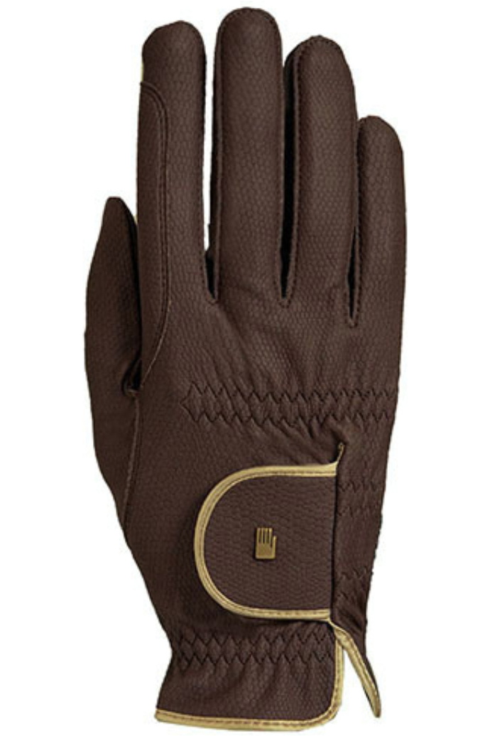 2025 Roeckl Womens Lona Riding Glove 01-301336 - Mocha / Gold - Womens - Equestrian | The Drillshed